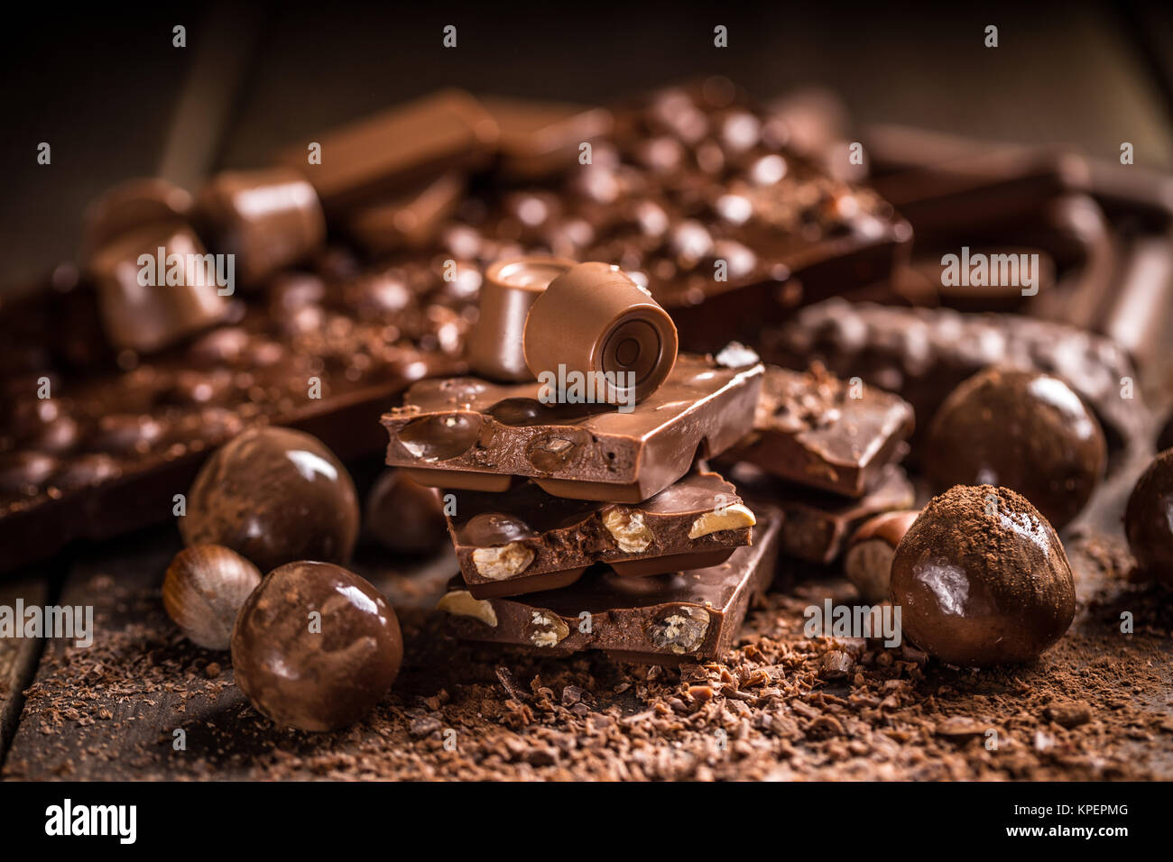 Tasty sweets chocolates Stock Photo - Alamy