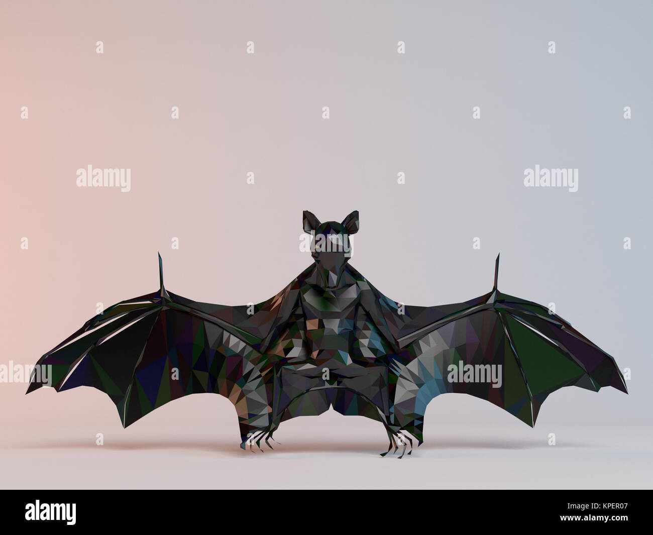 3D black low poly (bat Stock Photo - Alamy