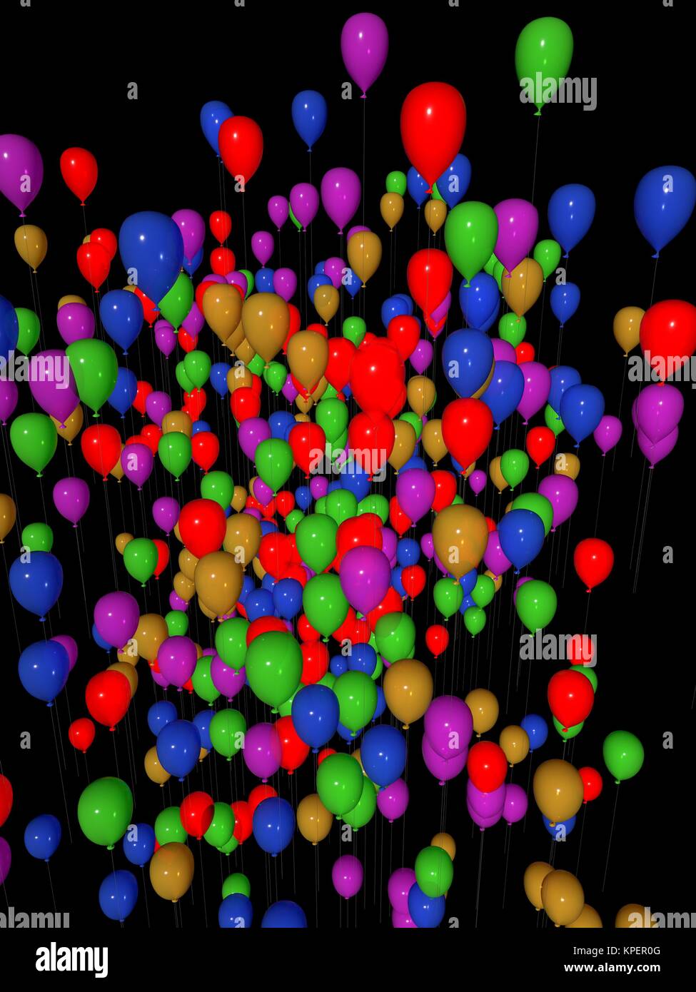 Several flying colored balloons Stock Photo - Alamy