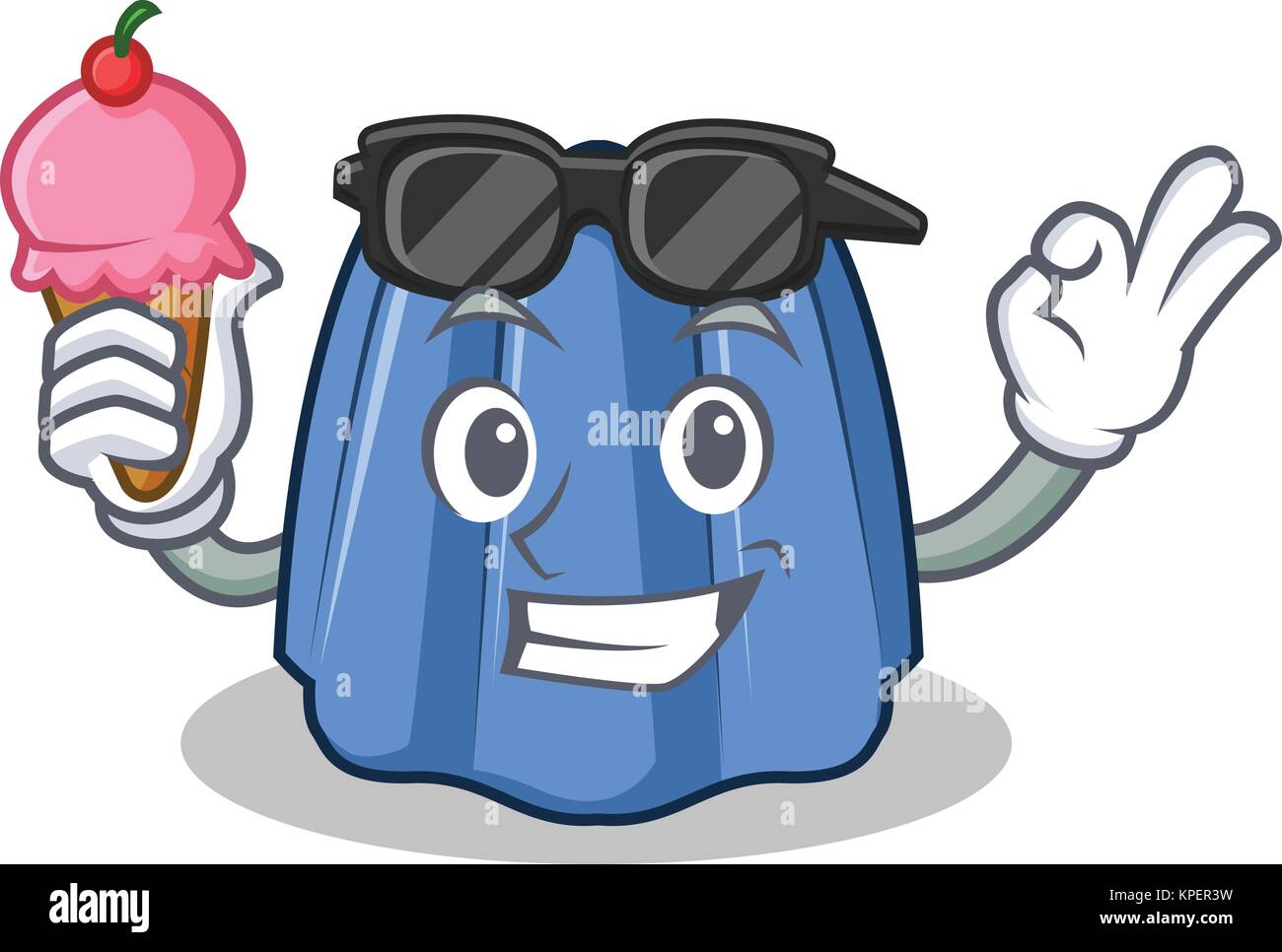 With ice cream jelly character cartoon style Stock Vector Image & Art ...
