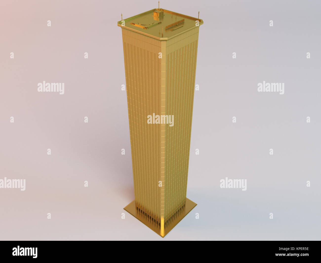3d golden tower building Stock Photo - Alamy