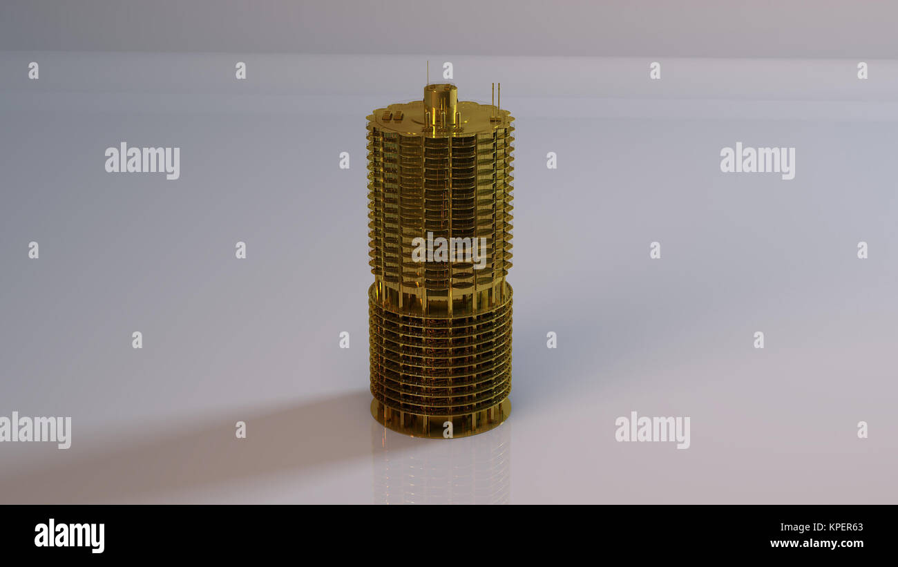 Golden 3D object (detailed tower Stock Photo - Alamy