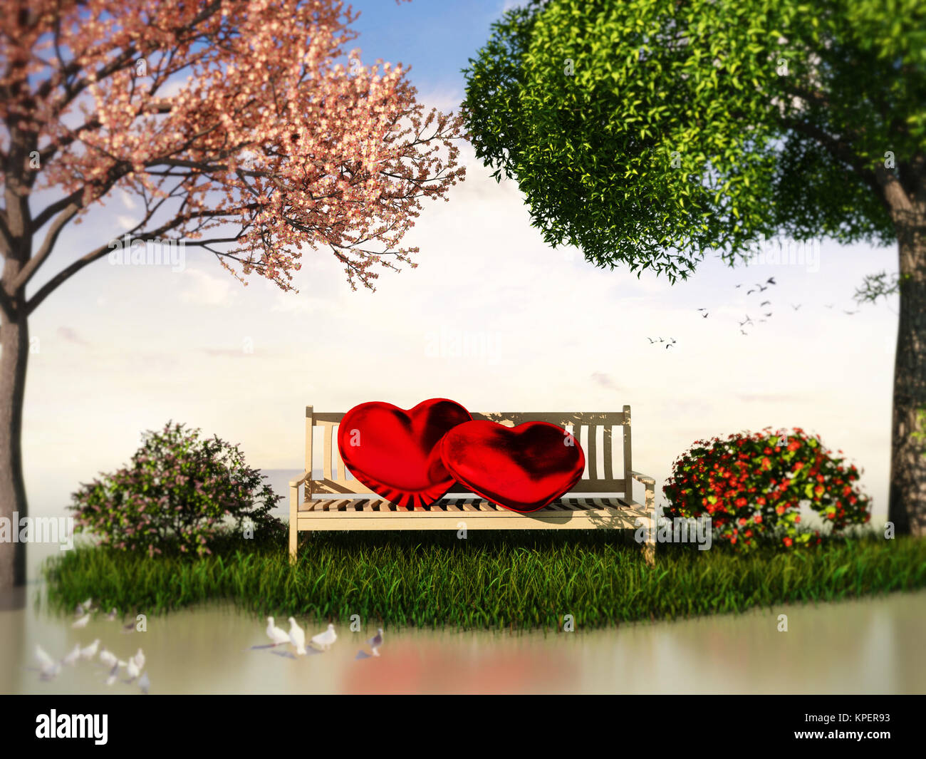 3D Valentin view for love and romance Stock Photo - Alamy