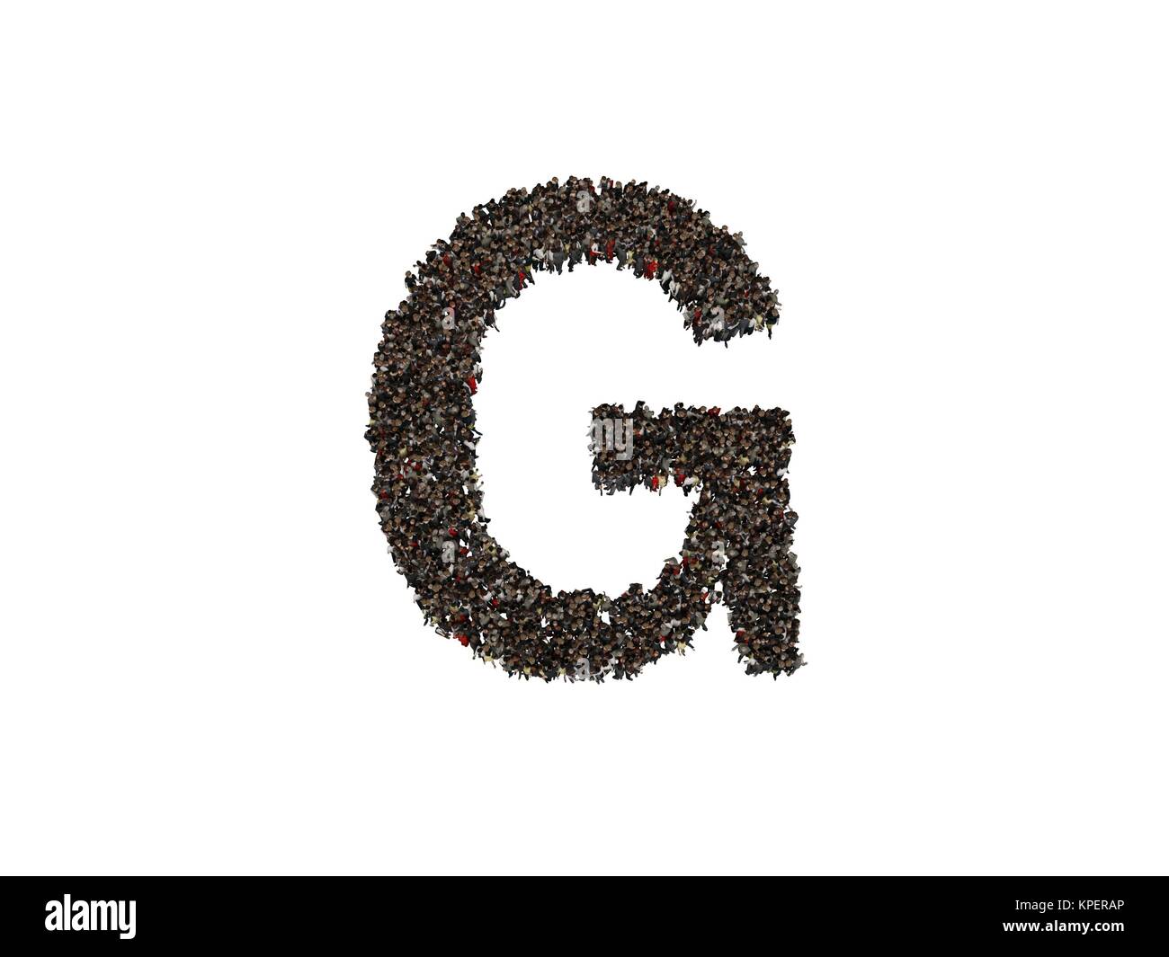 3d characters forming the letter G Stock Photo - Alamy