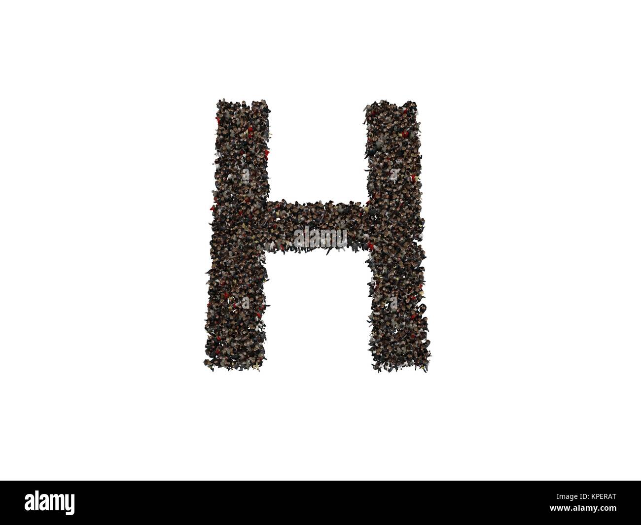 3d characters forming the letter H Stock Photo - Alamy