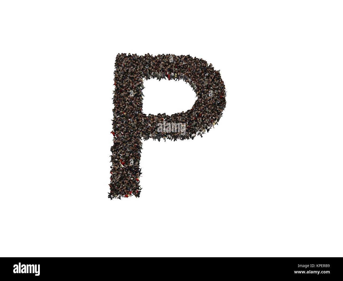 3d characters forming the letter P Stock Photo - Alamy