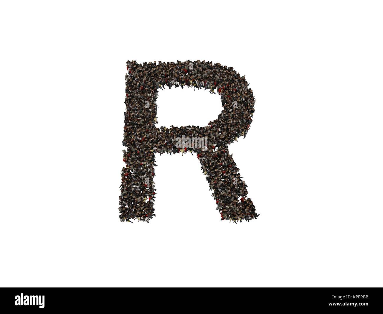 3d characters forming the letter R Stock Photo - Alamy