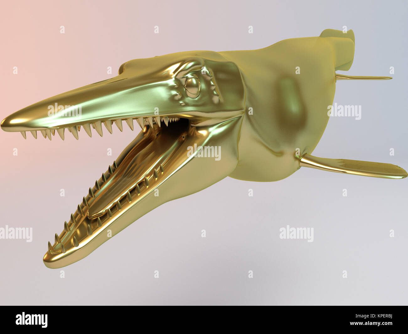 Golden 3D animal (mosasaur Stock Photo - Alamy