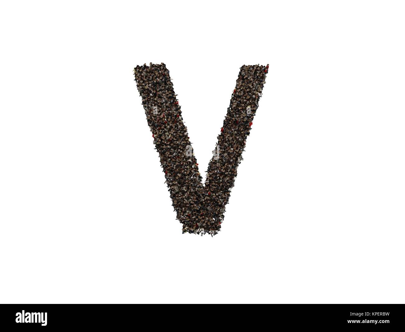 3d characters forming the letter V Stock Photo - Alamy