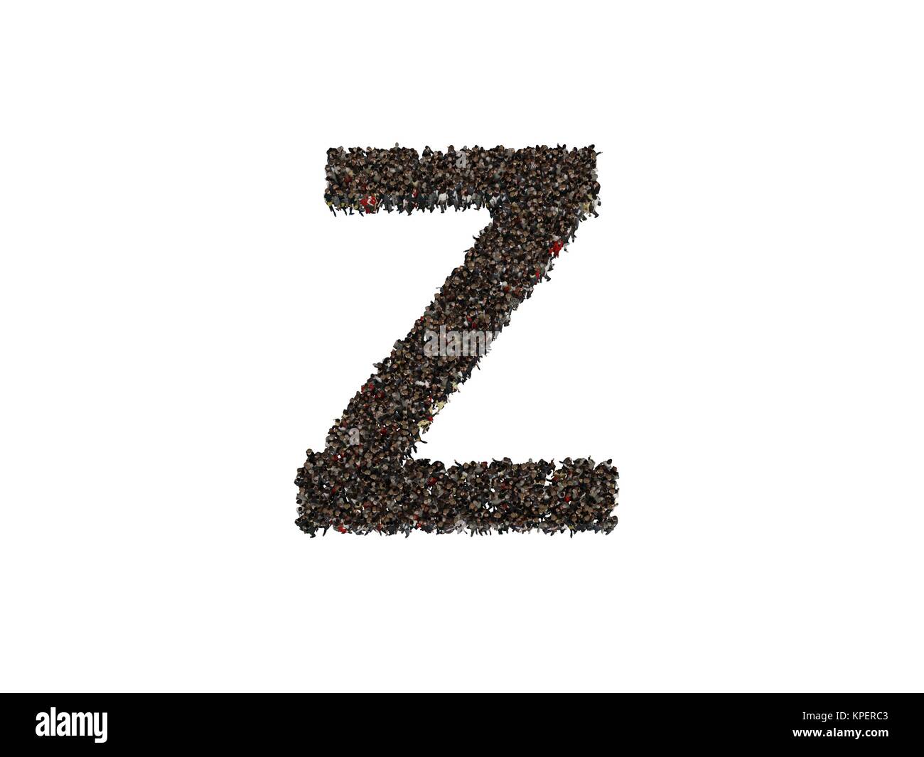 3d characters forming the letter Z Stock Photo - Alamy