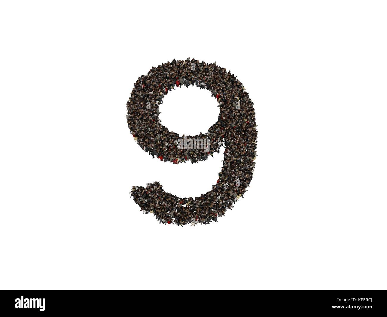 3d characters forming the Number nine Stock Photo - Alamy