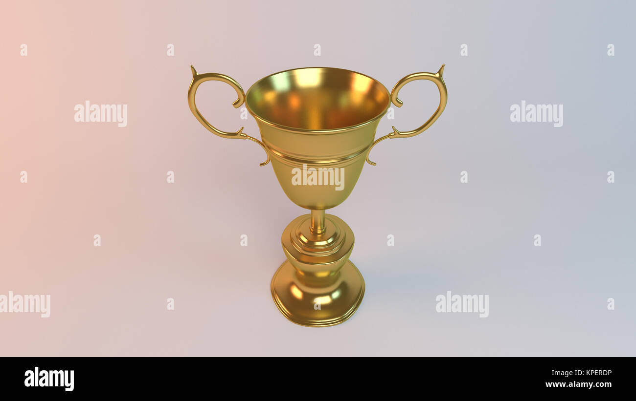 3D golden cup Stock Photo - Alamy