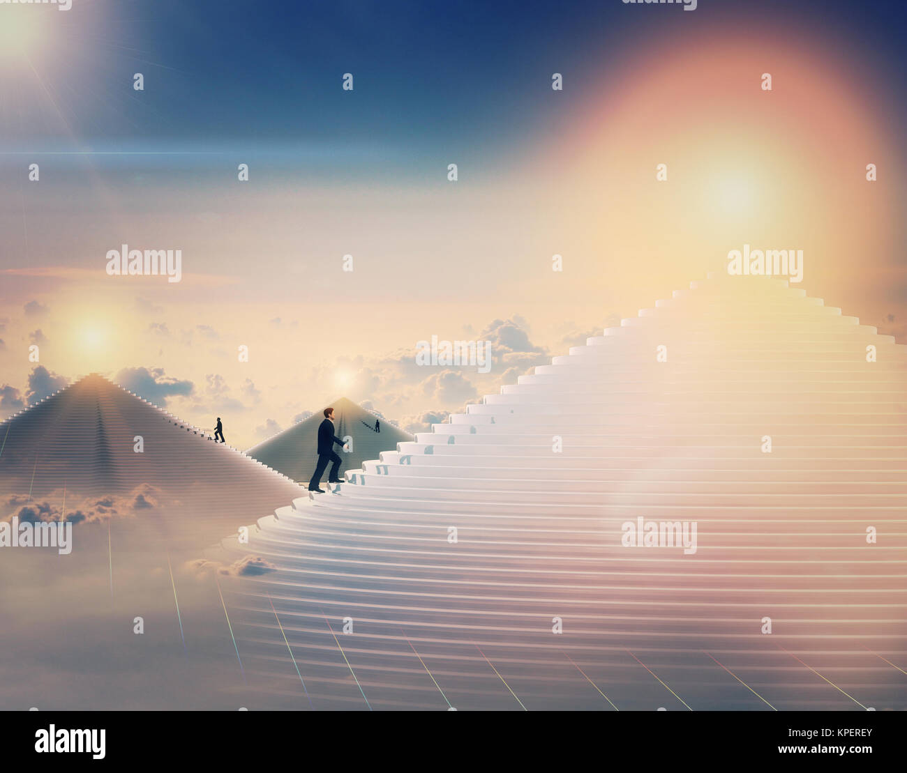 going to the top 3d scene Stock Photo - Alamy