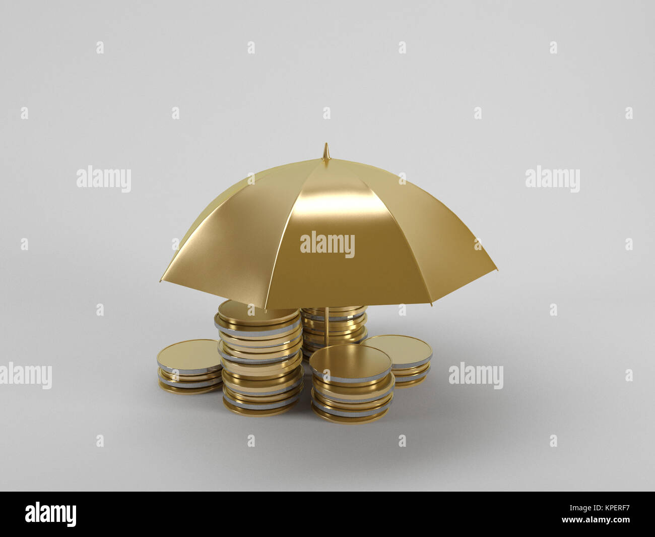 Protecting funds Umbrella 3d Stock Photo - Alamy