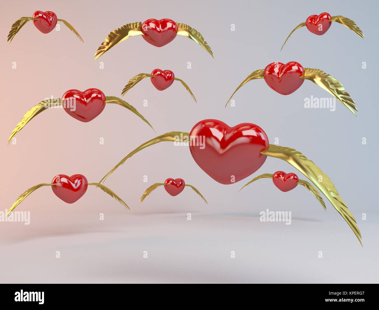 3d Flying Hearts Stock Photo - Alamy