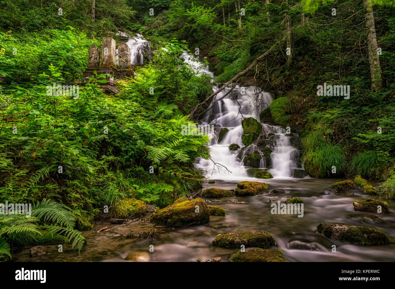 Waterfall in a creek Stock Photo - Alamy