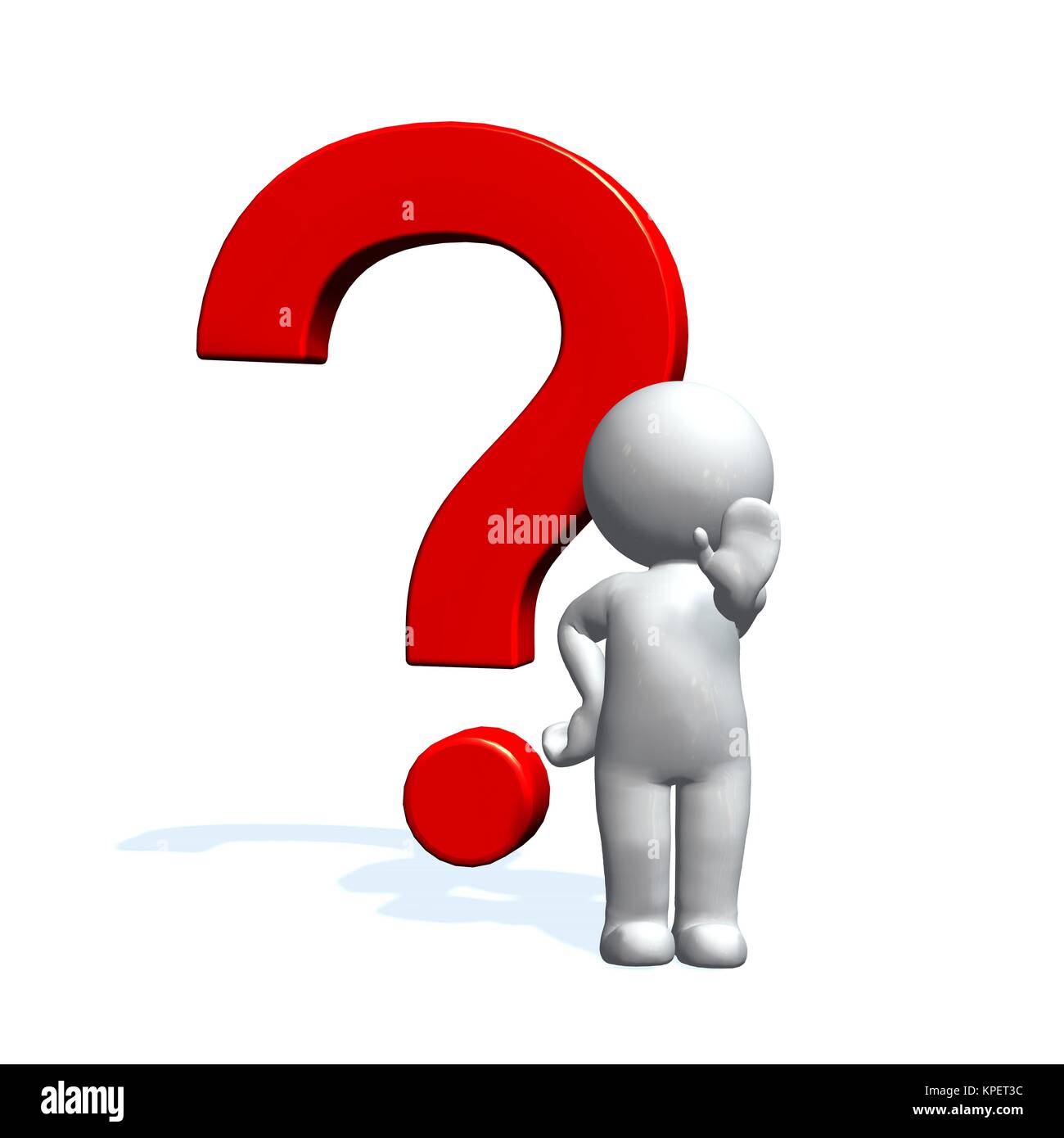 red question mark and 3D man Stock Photo - Alamy