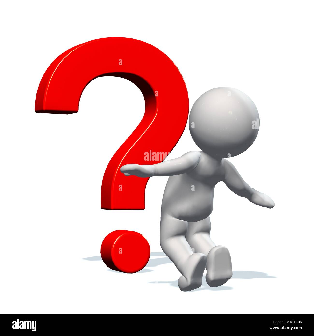 red question mark and 3d human Stock Photo - Alamy