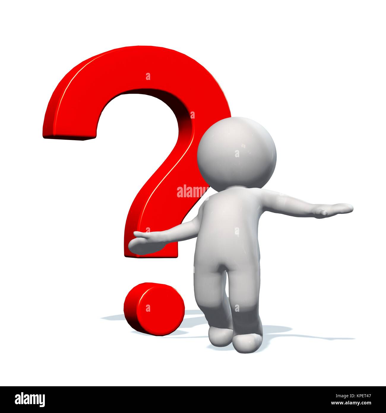 red question mark and 3d human Stock Photo - Alamy