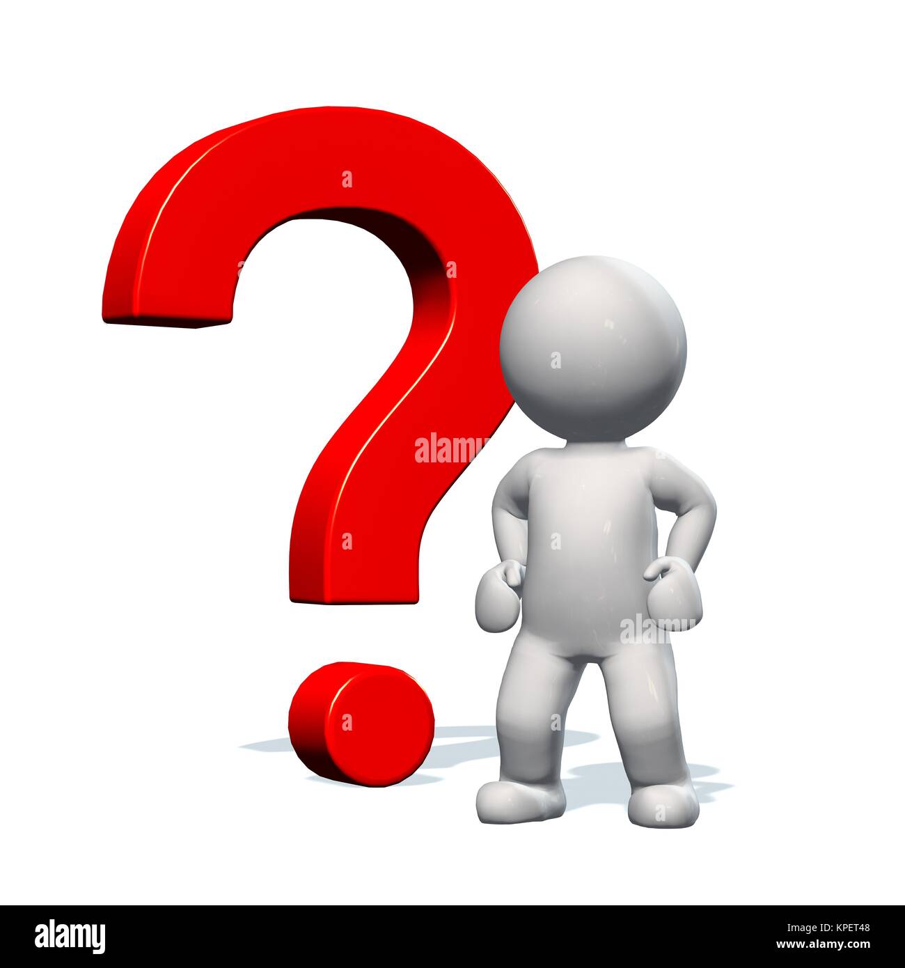 red question mark and 3D man Stock Photo - Alamy