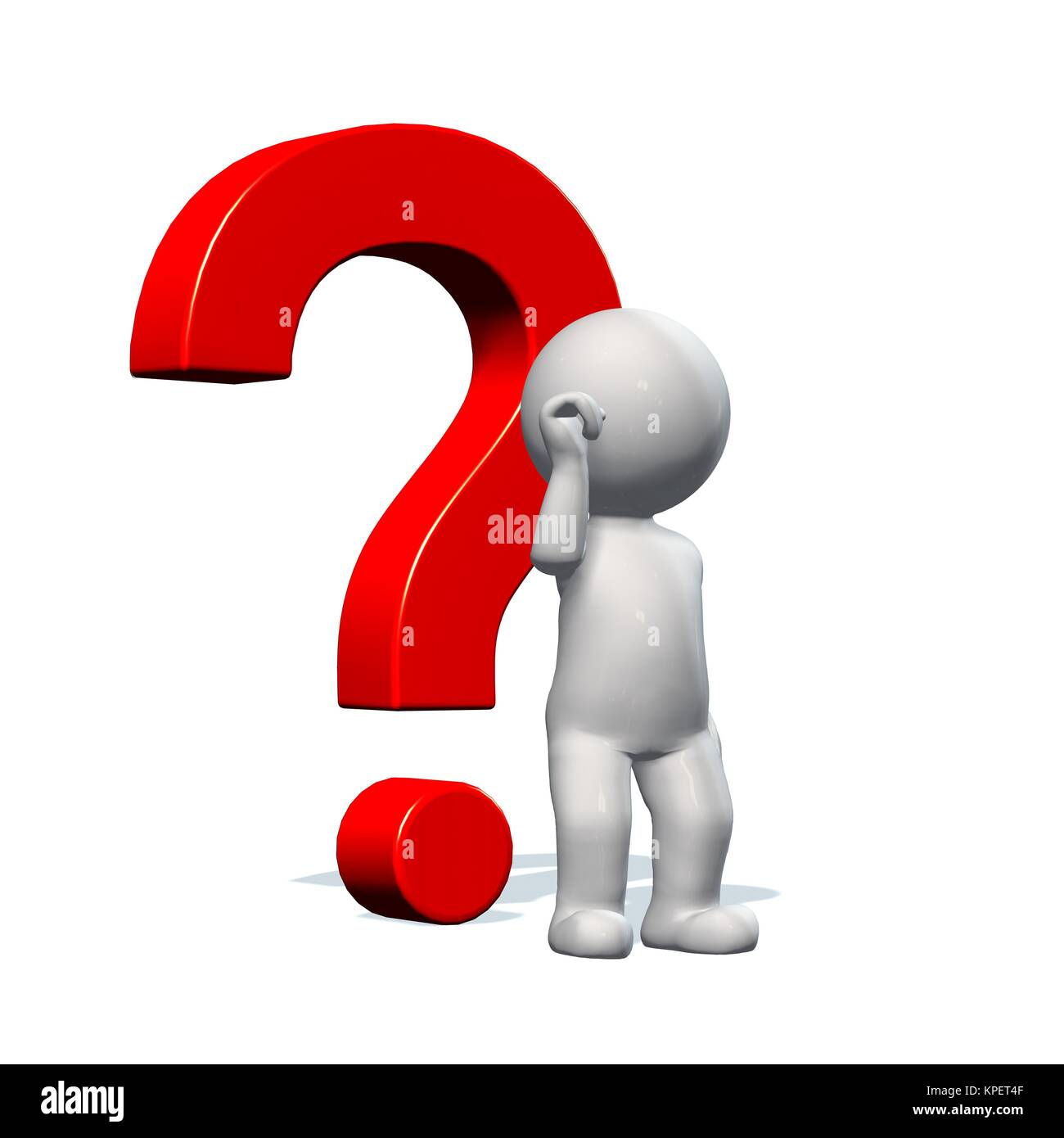 red question mark and 3D man Stock Photo - Alamy