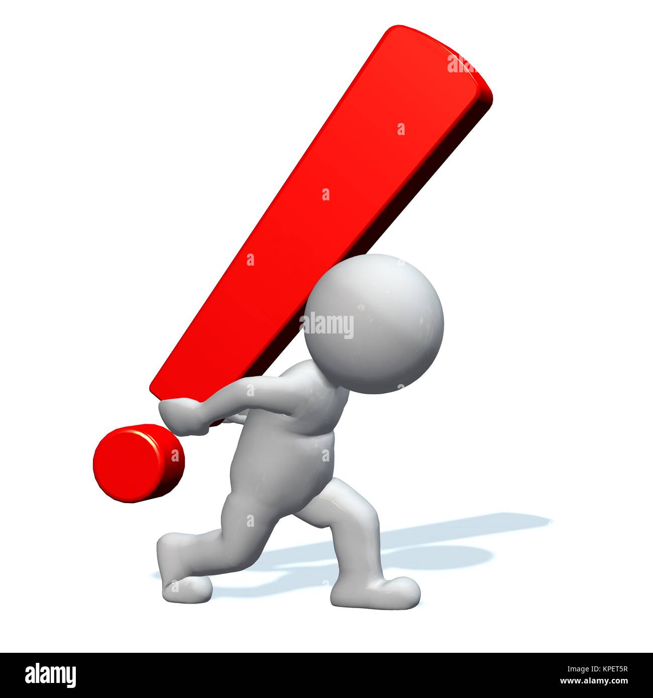 3d people - man,person and a red exclamation mark Stock Photo - Alamy