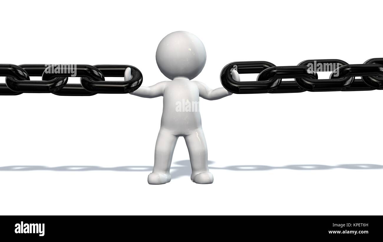 chains of 3d man held - togetherness Stock Photo - Alamy