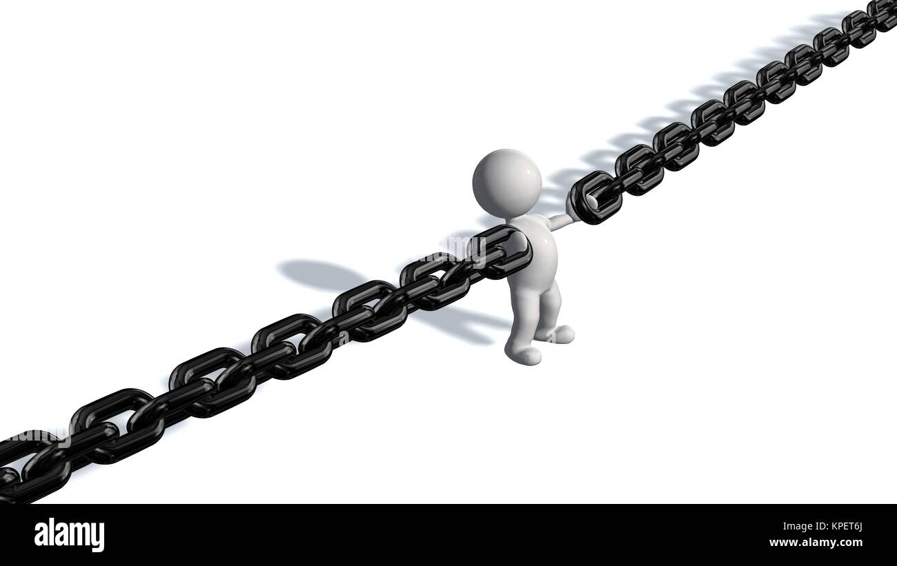 chains of 3d man held - togetherness Stock Photo - Alamy