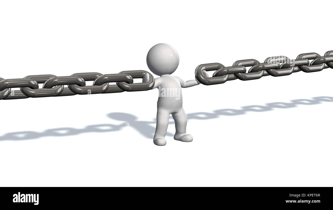 chains of 3d man held - togetherness Stock Photo - Alamy