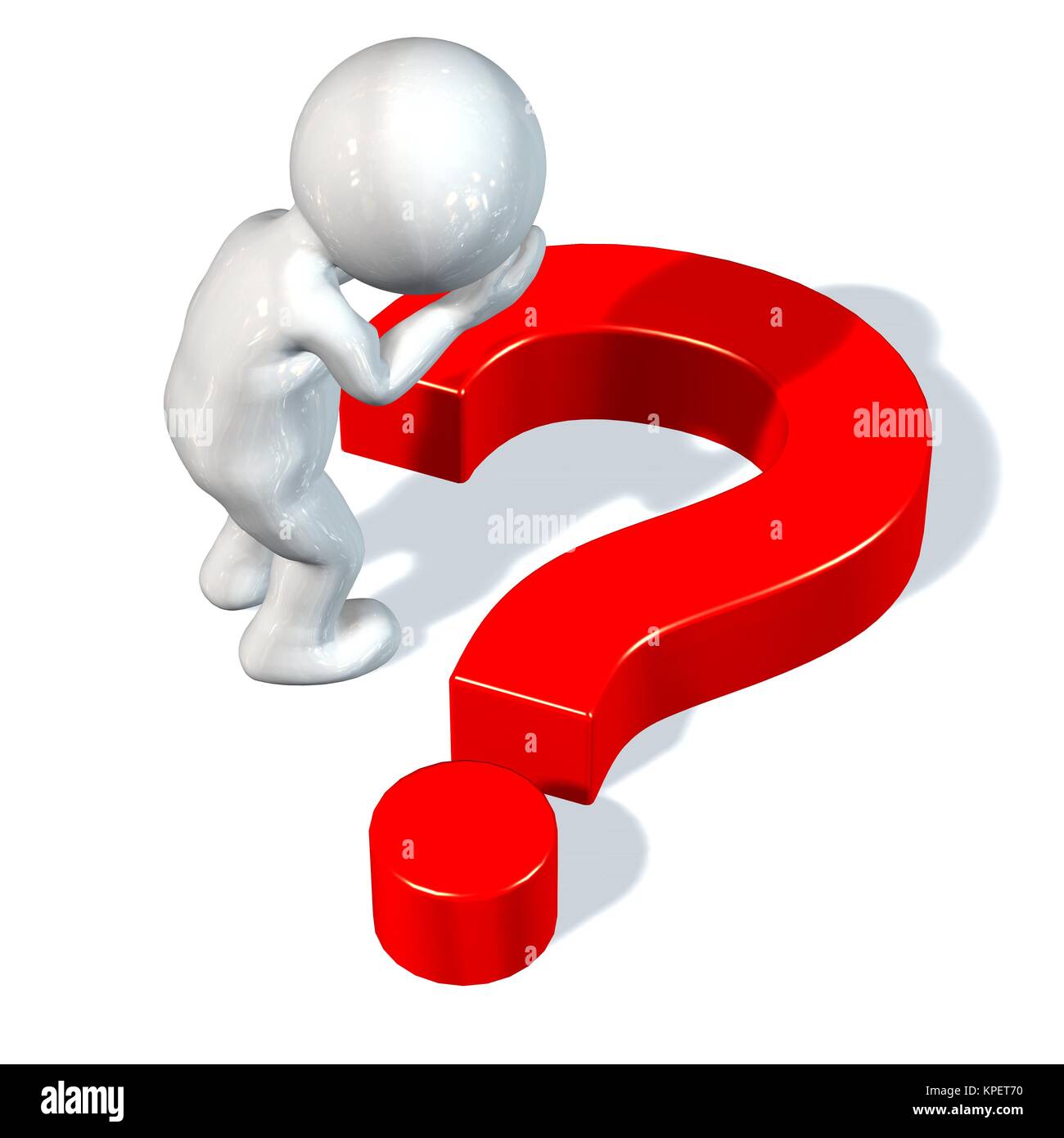 red question mark and 3D man Stock Photo - Alamy