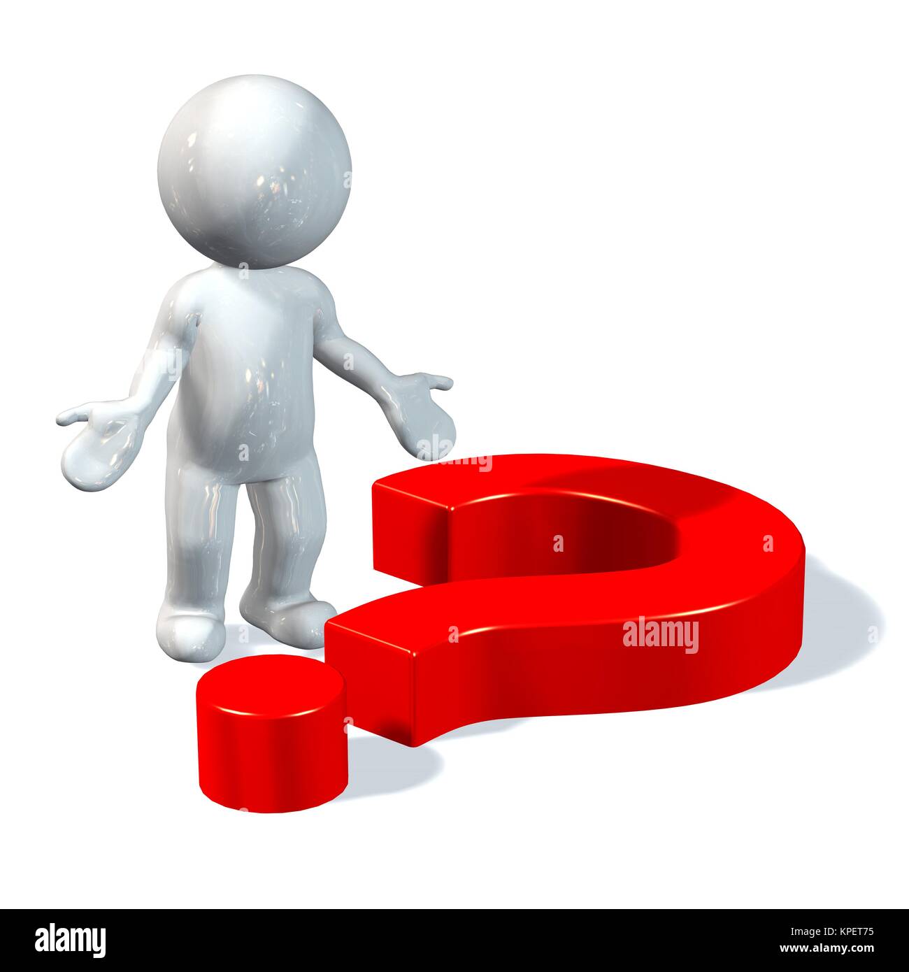 red question mark and 3d human Stock Photo - Alamy
