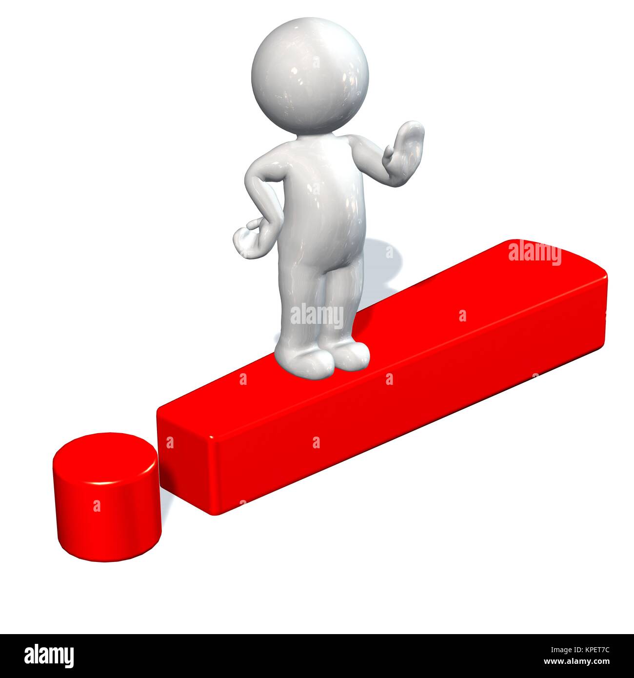 3d people - man,person and a red exclamation mark Stock Photo - Alamy