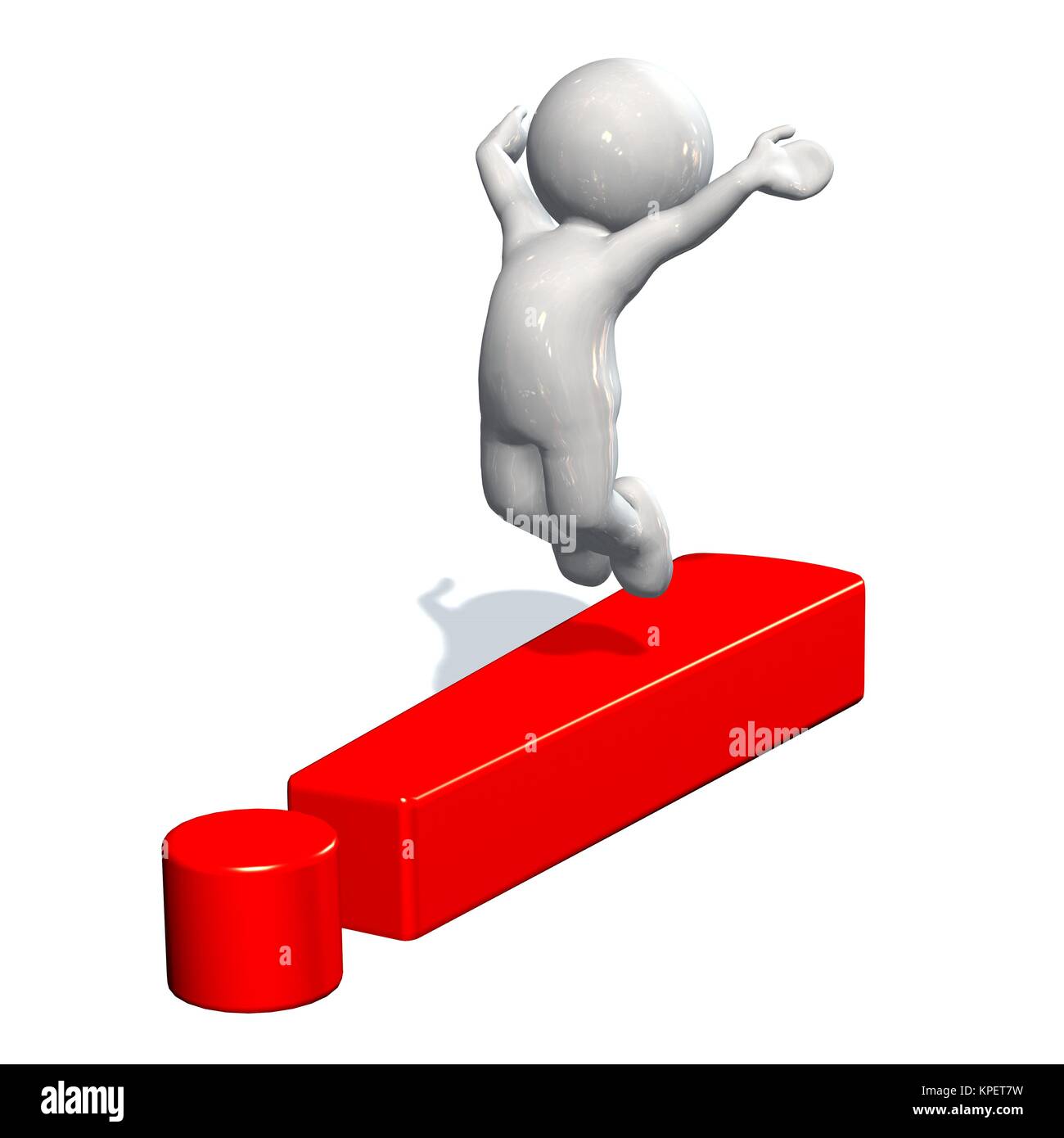 3d people - man,person and a red exclamation mark Stock Photo - Alamy