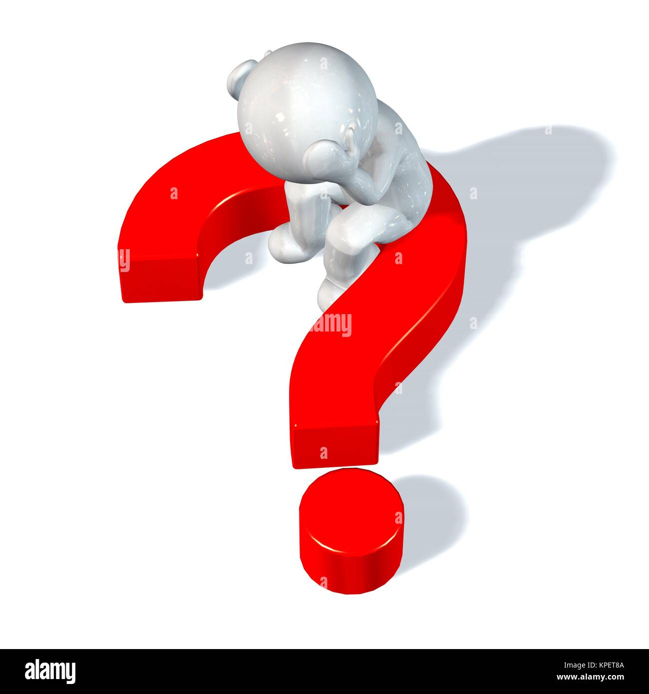 3d business man for red question mark hi-res stock photography and ...