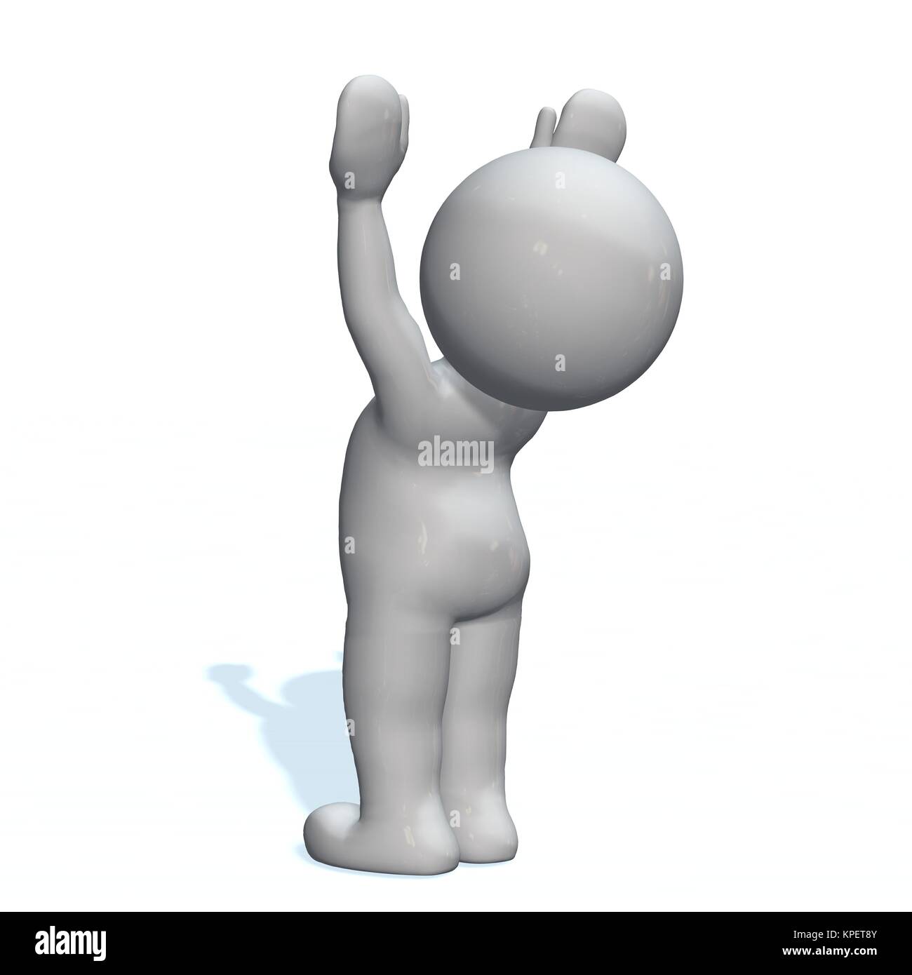 cheer - 3d man isolated on white Stock Photo - Alamy