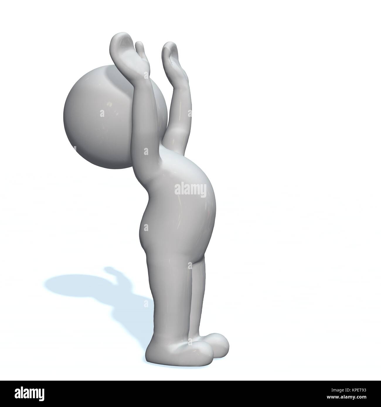 cheer - 3d man isolated on white Stock Photo - Alamy
