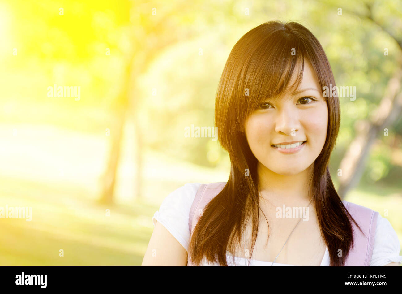 Asian college girl student portrait Stock Photo - Alamy