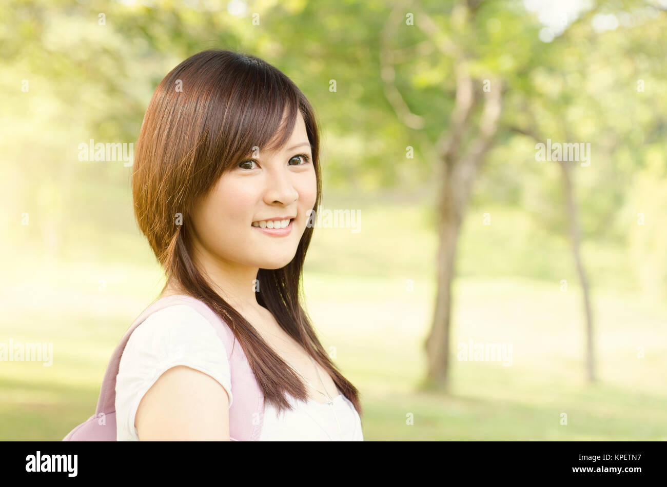 Young Asian girl student smiling Stock Photo - Alamy