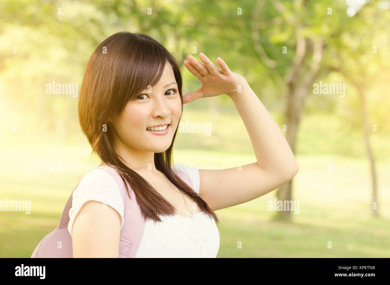 Young Asian college student smiling Stock Photo - Alamy