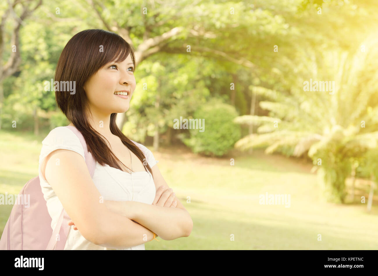 Young Asian college student thinking Stock Photo - Alamy