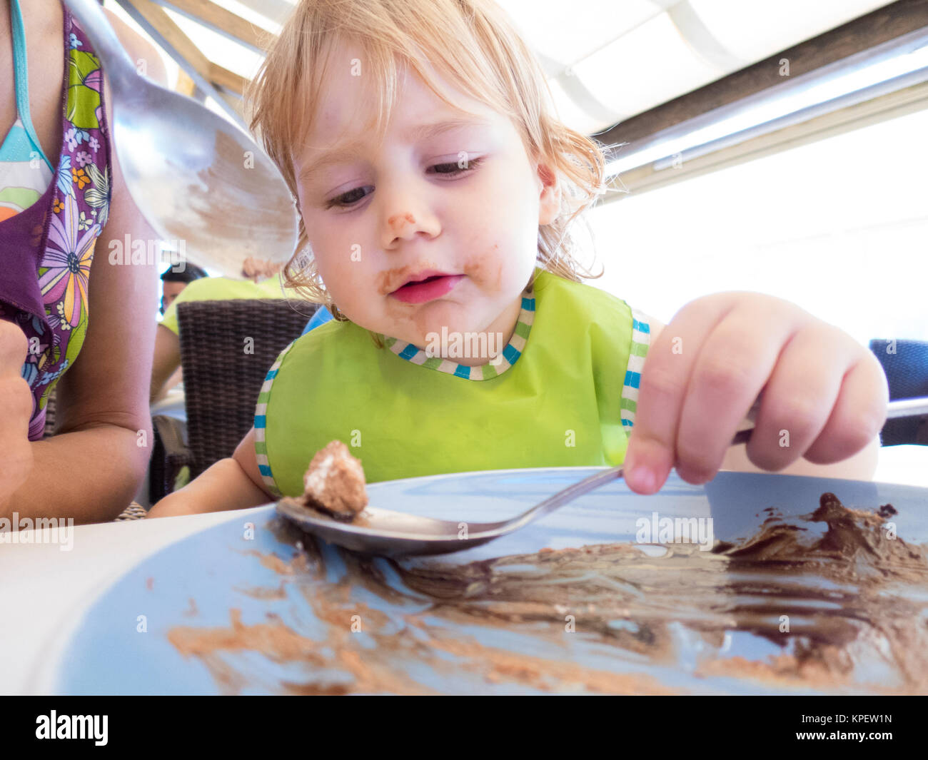 Baby face smeared baby food hi-res stock photography and images - Alamy