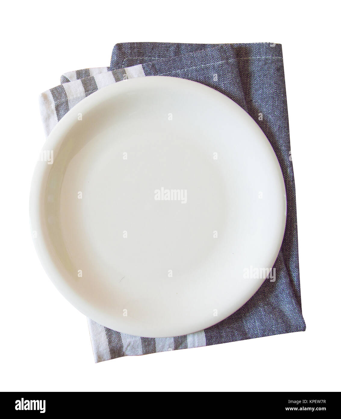 Empty plate and towel isolated Stock Photo - Alamy
