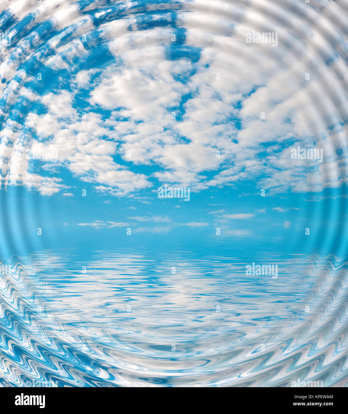 Surface Rippled of water with clouds and sky background Stock Photo - Alamy
