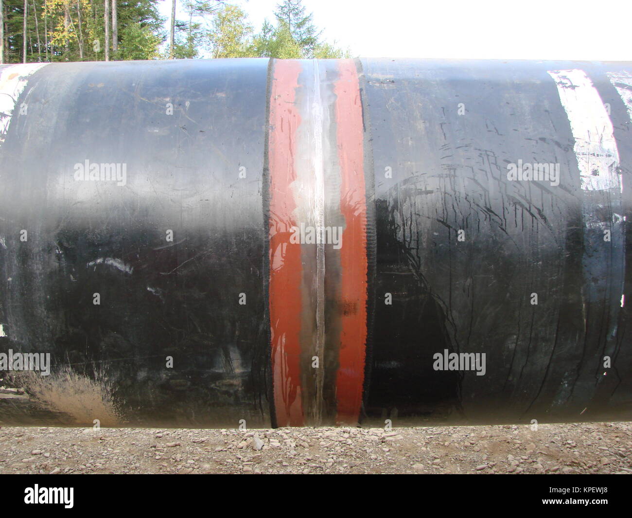 Welding seam on the pipeline Stock Photo - Alamy