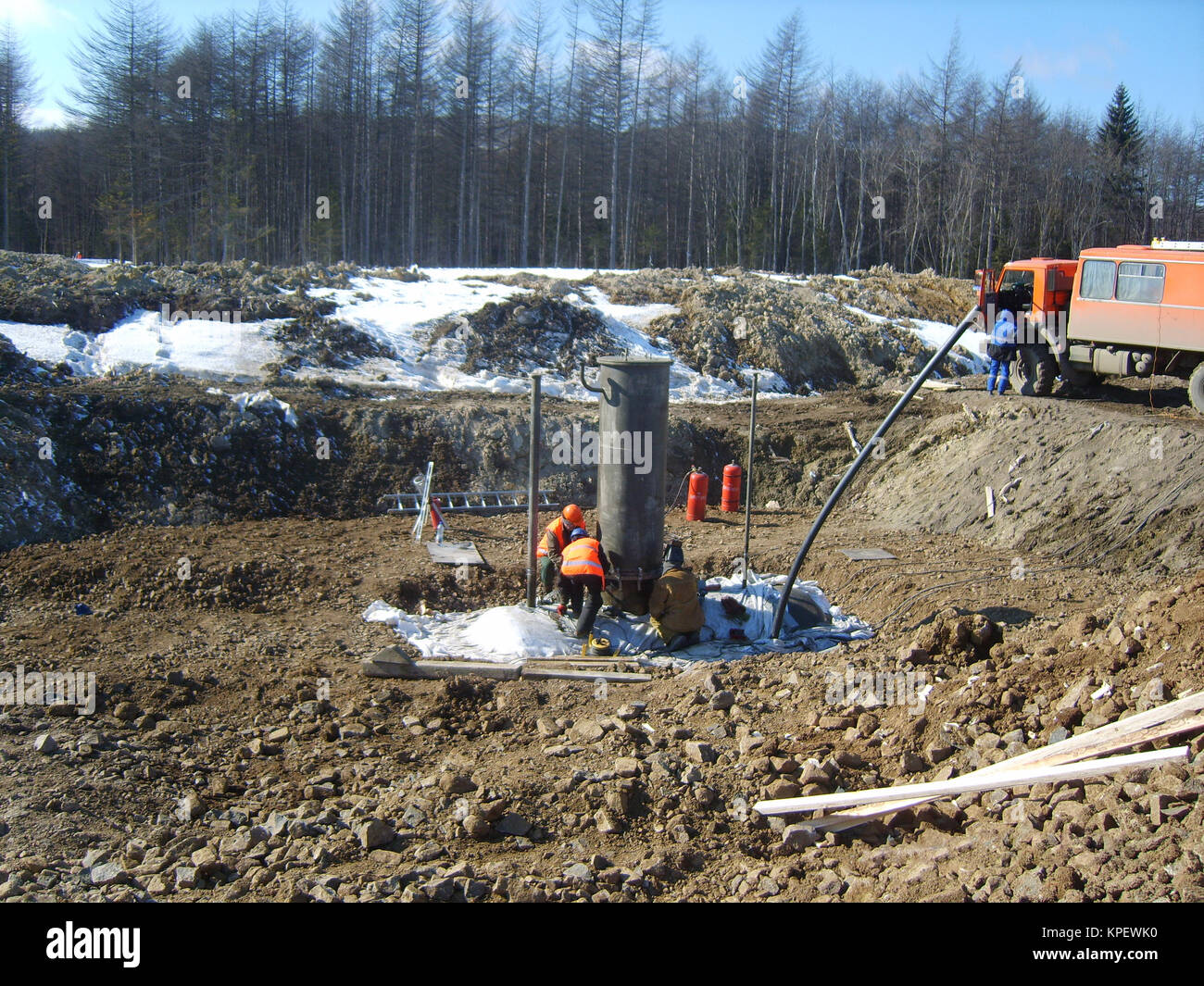 Installation of details of the pipeline Stock Photo - Alamy