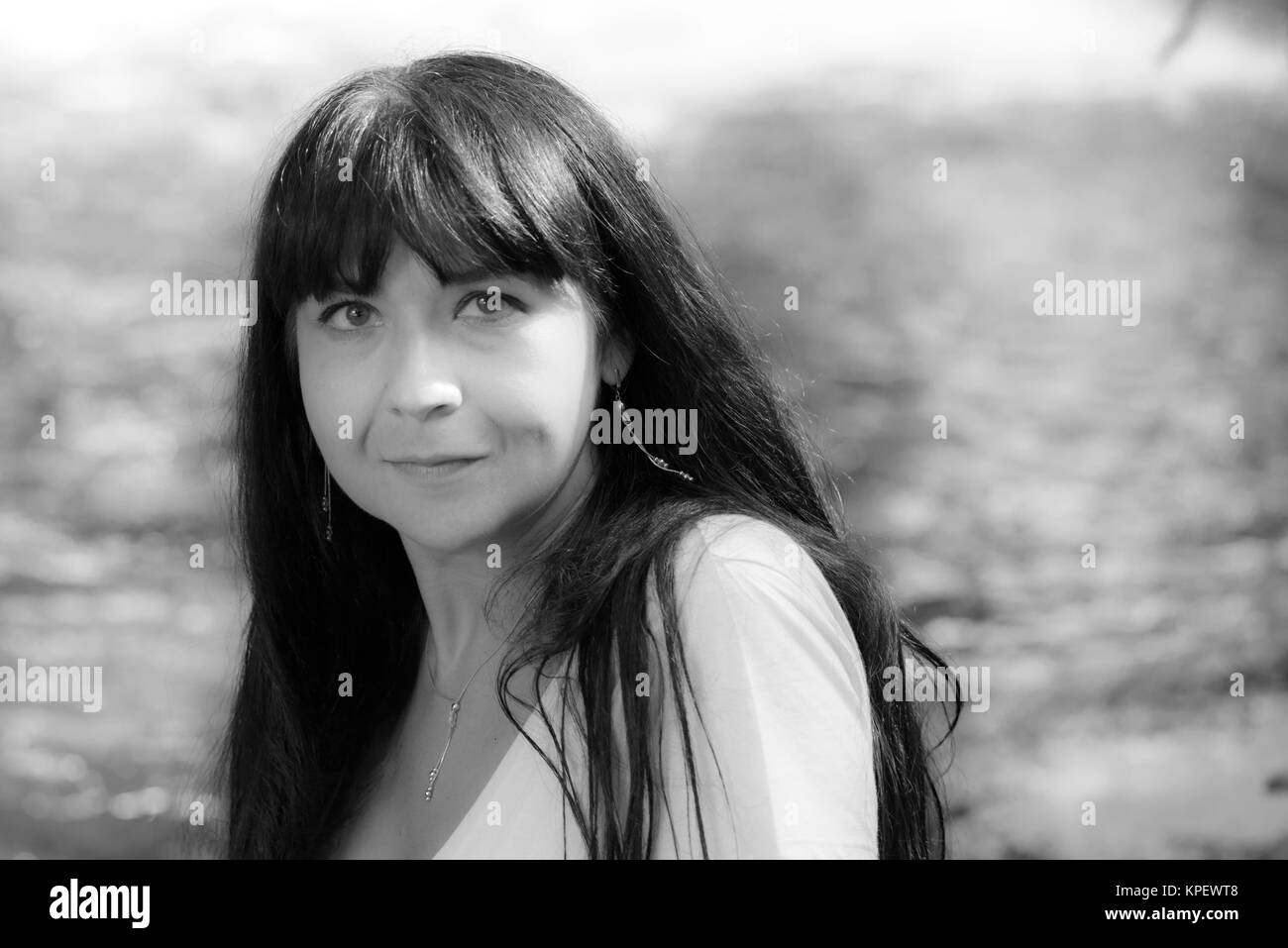 girl portrait at waterfall Stock Photo - Alamy