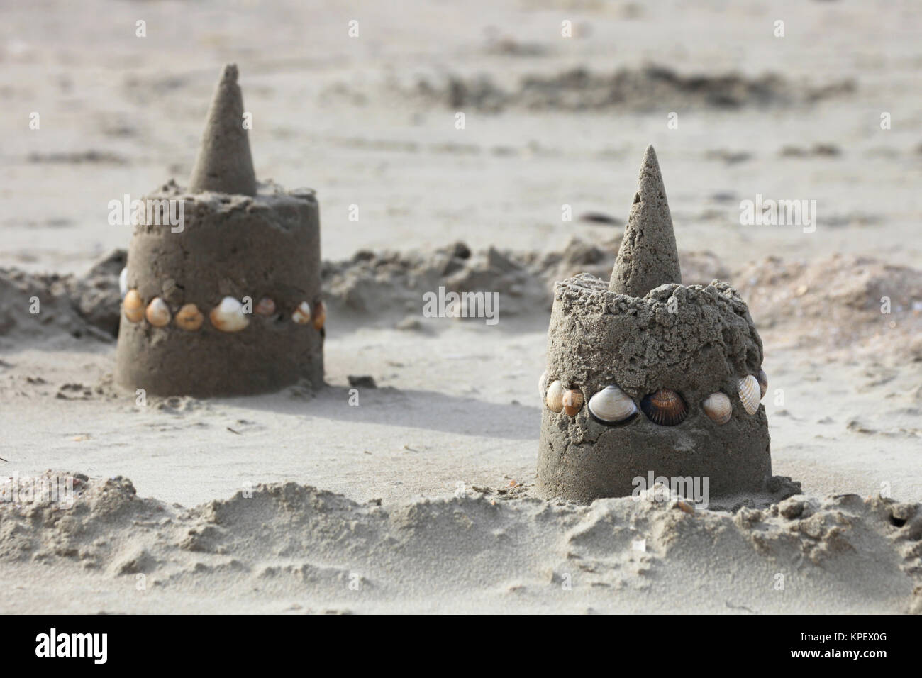 Sand castle moat on beach hi-res stock photography and images - Alamy