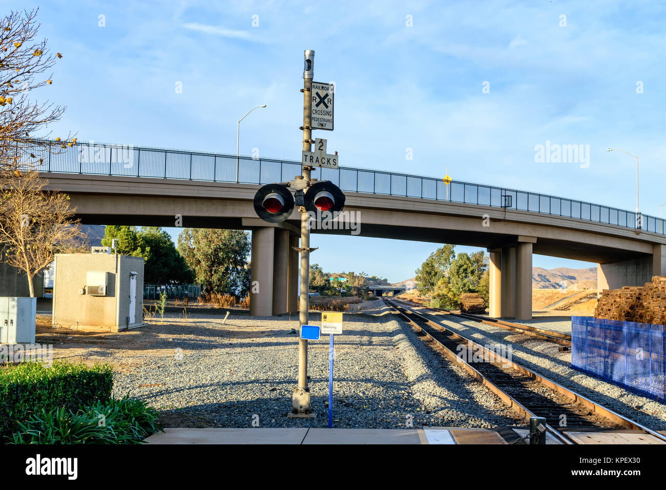 End of the train station warning signs Stock Photo - Alamy