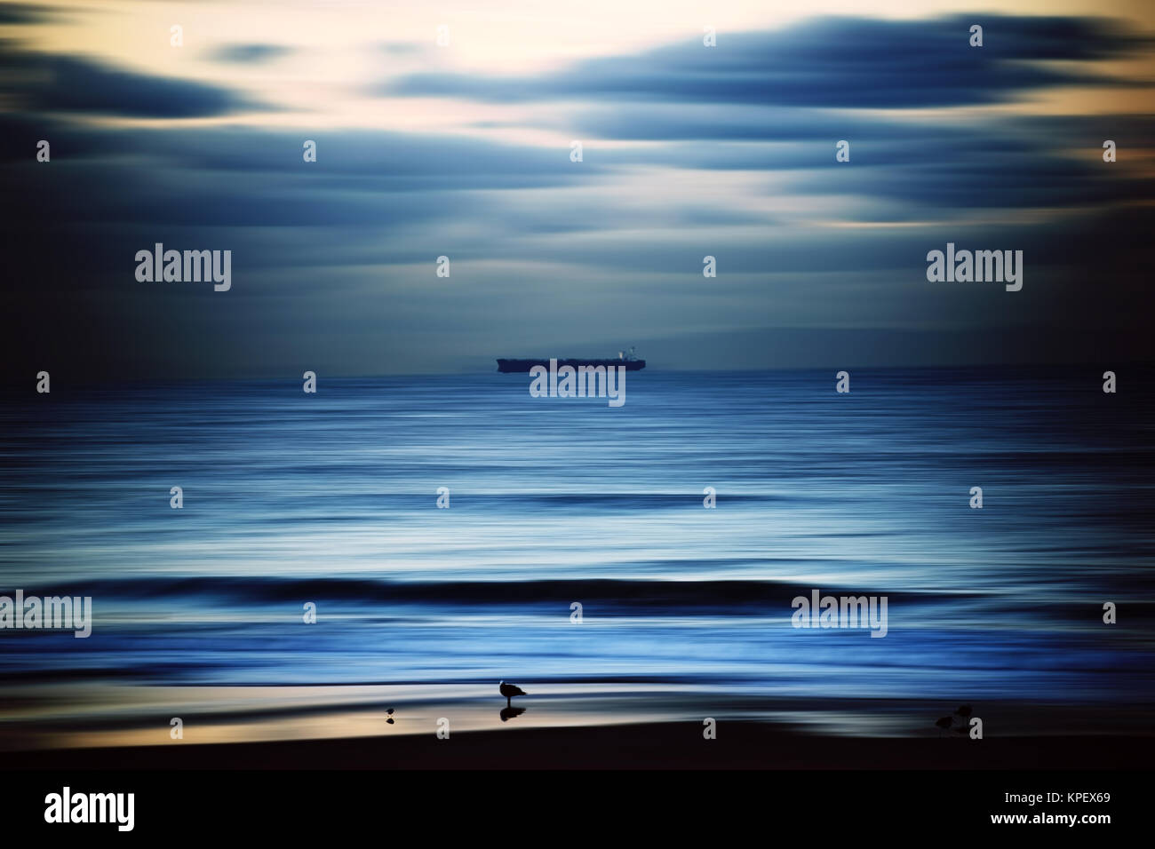 scattered lake with boat Stock Photo - Alamy