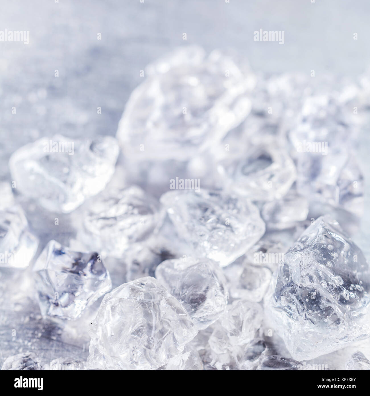 Close up texture of crushed ice cubes ready for making delicious ...